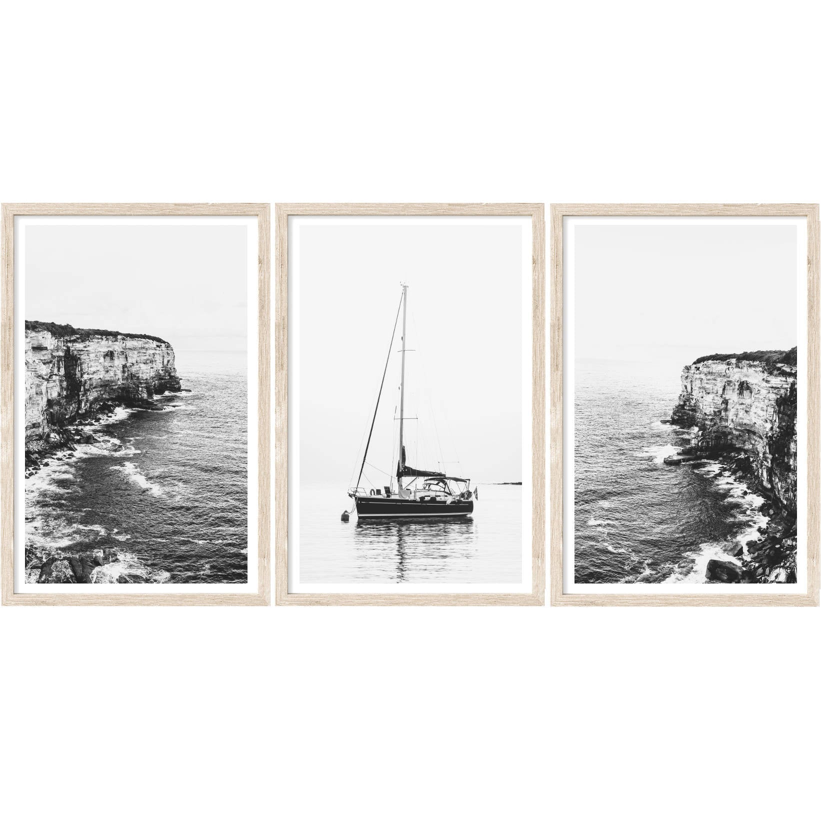 Marley Head Black & White - Set of 3 | Abstract Wall Art | Canvas ...